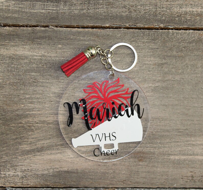 Personalized Cheer Gift Cheer Key Chain Cheer Bag Tag Etsy