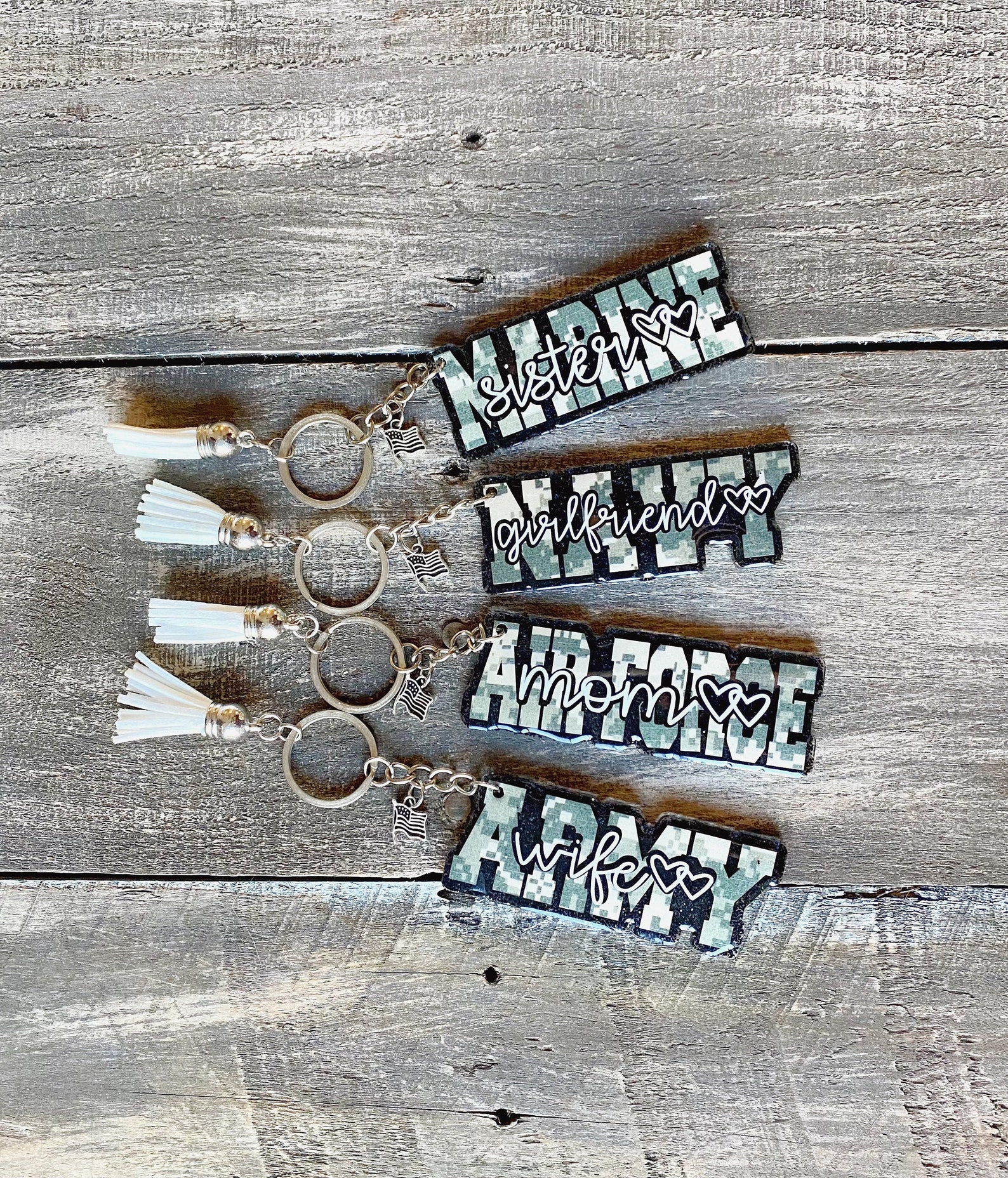 Military Wife Keychain Army USAF Air Force Navy USMC Air - Etsy