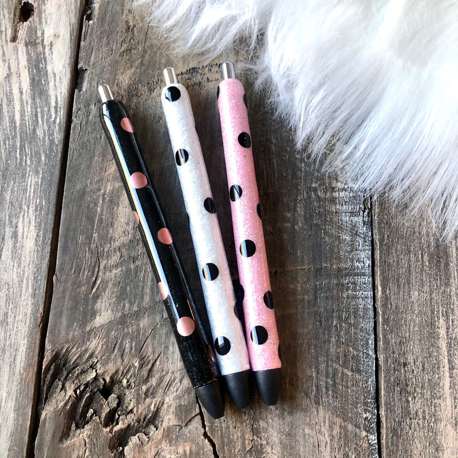 Custom Glitter Pens, Polka Dot Glitter Pen, Inkjoy Gel Pen, Pink ...