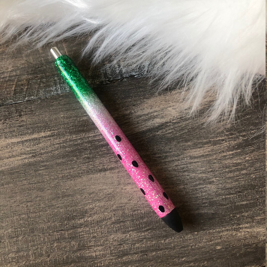 Watermelon Glitter Inkjoy Pen: Sparkle Epoxy Pen - Etsy