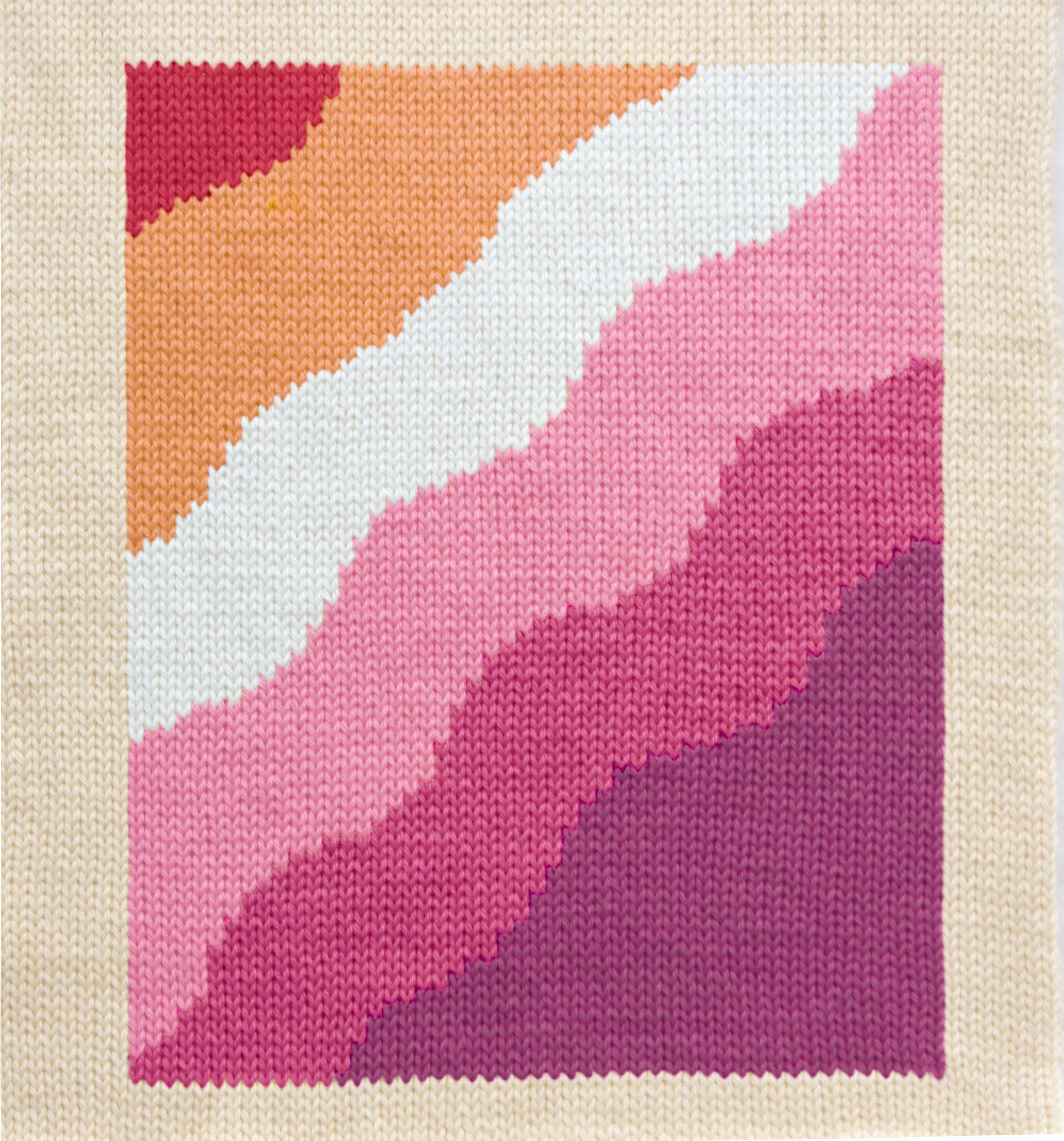 Abstract Waves Knitting Chart - Red, Pink, and Purple Shades for ...