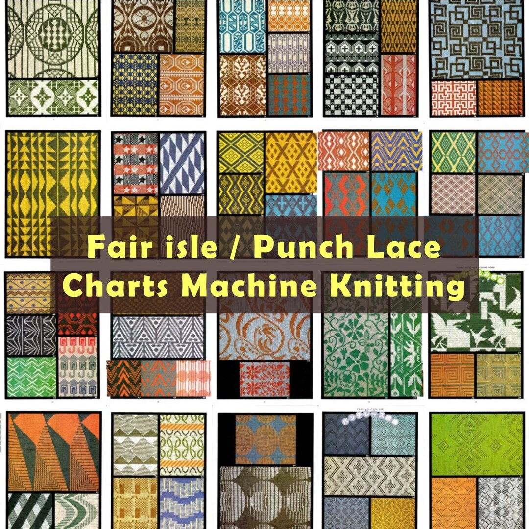 Machine Knitting 80 Charts Fairisle & Punch Lace PDF Schemes Electronic ...