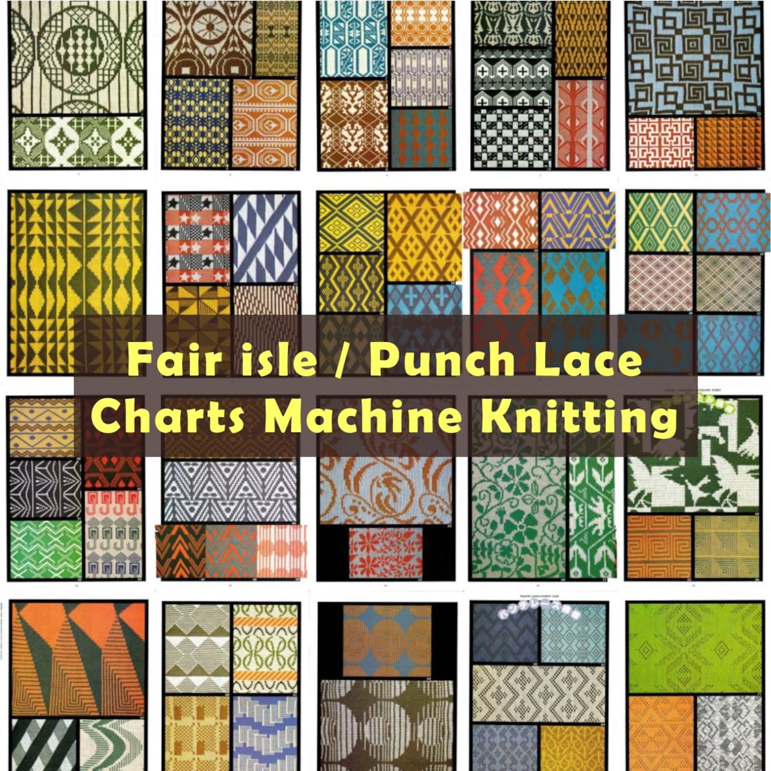 Machine Knitting 80 Charts Fairisle & Punch Lace PDF Schemes Electronic ...