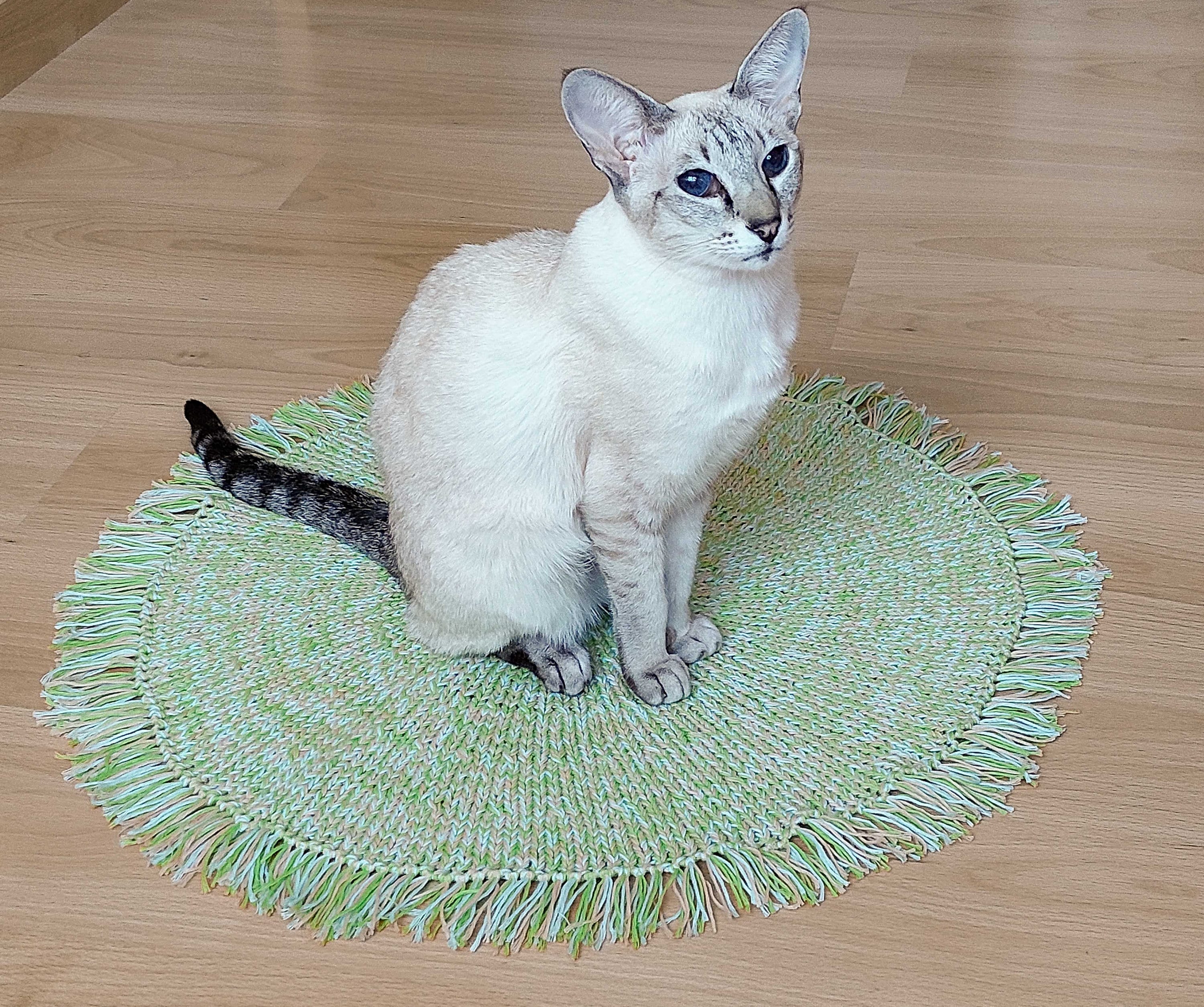 KNITTING PATTERN Knit Round Fringe Rug Home Decor Beginner PDF - Etsy