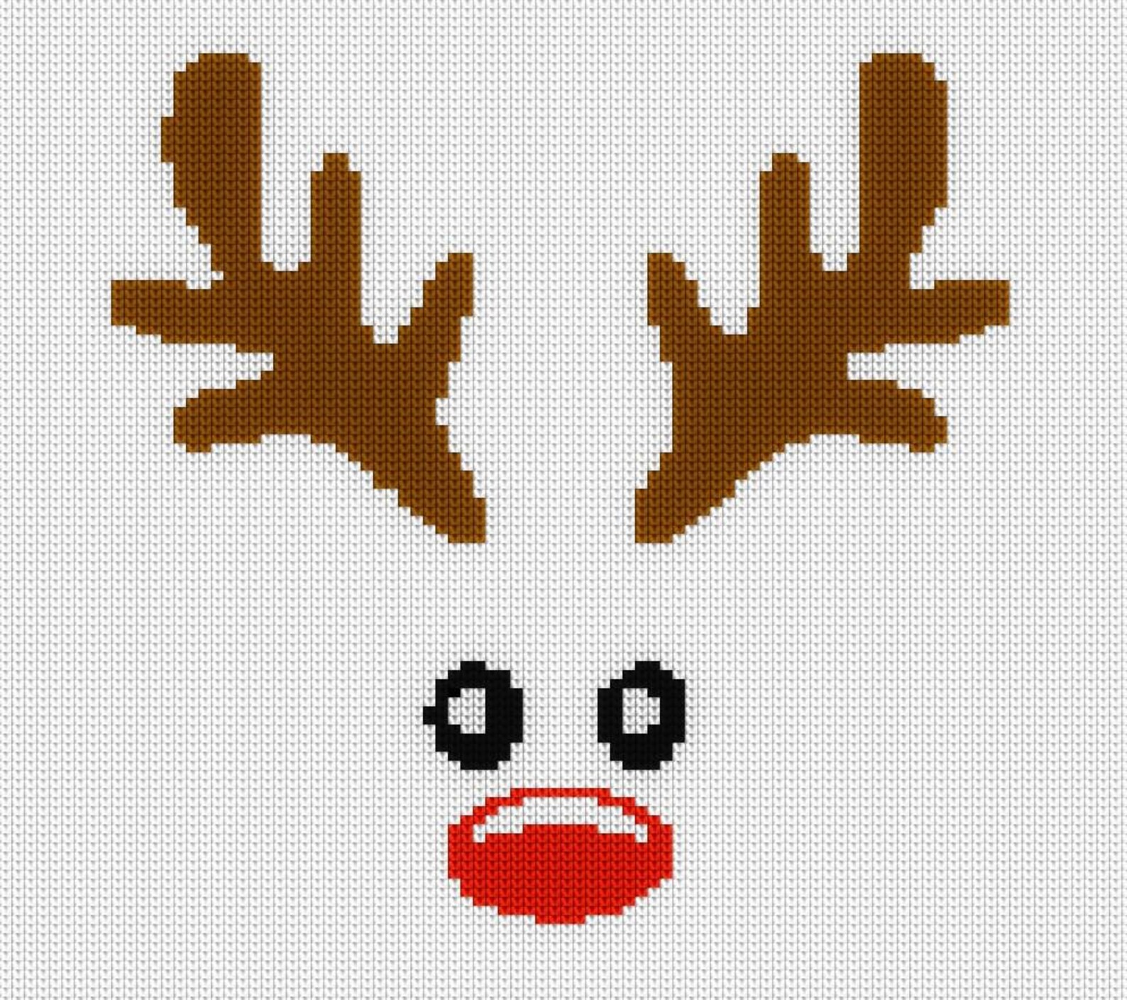 Christmas Reindeer Chart - Christmas Ornaments Motif Intarsia Chart for ...