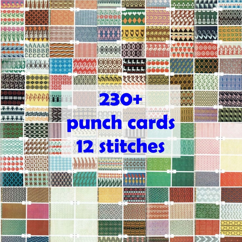 230 Punch Cards 12 Stitch Knitting Machine Punchcards Fairisle Fair ...