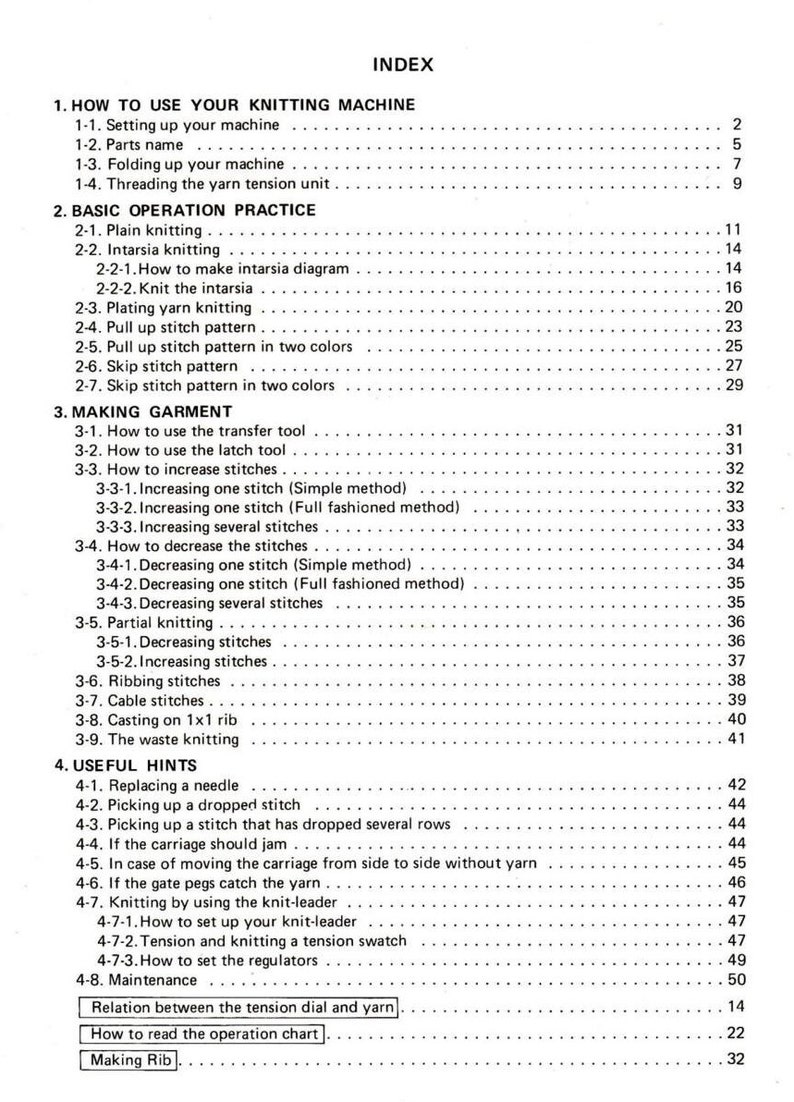 Knitting Machine PDF Instruction Manual Model Brother KH-230 Digital ...