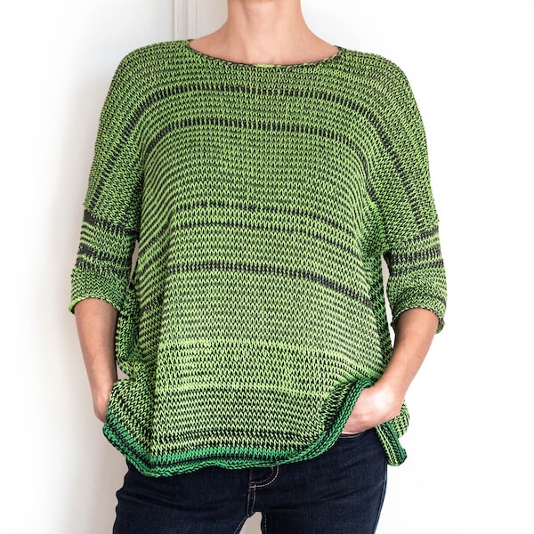 Machine Knit Crew Neck Oversized Pattern - Etsy