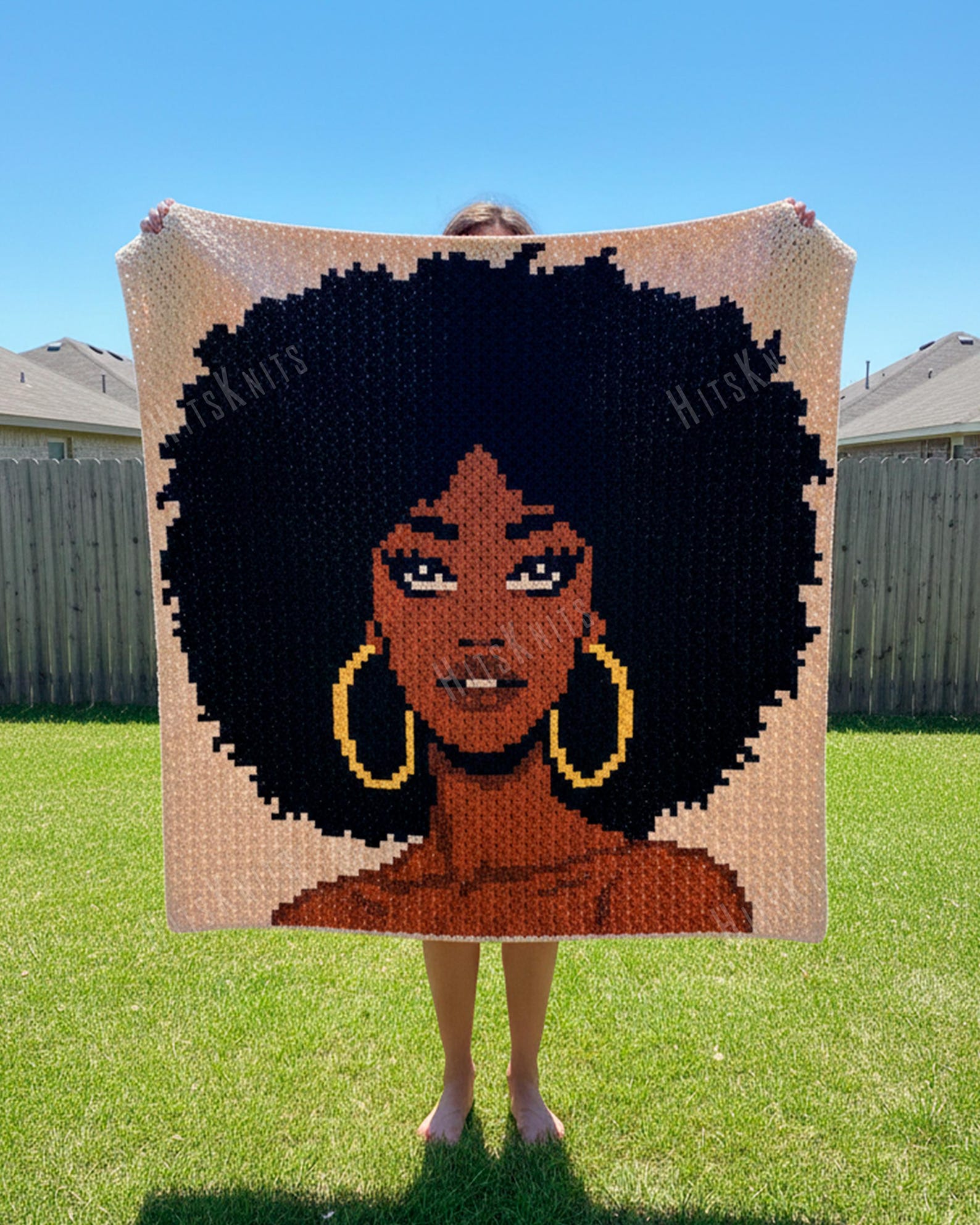 90 X 90 Blocks - C2C Crochet Pattern - 5 Colors Only - Black Women ...