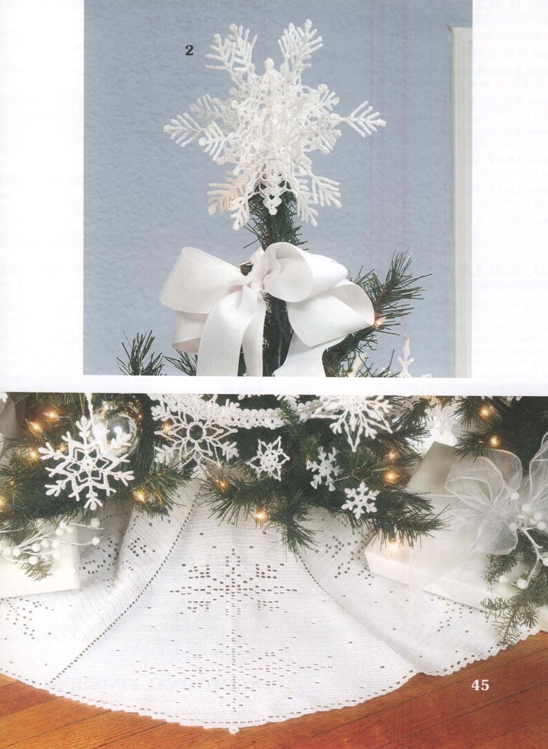 54 Crochet Patterns Snowflakes Christmas Ornaments Tree Toppers Trims ...