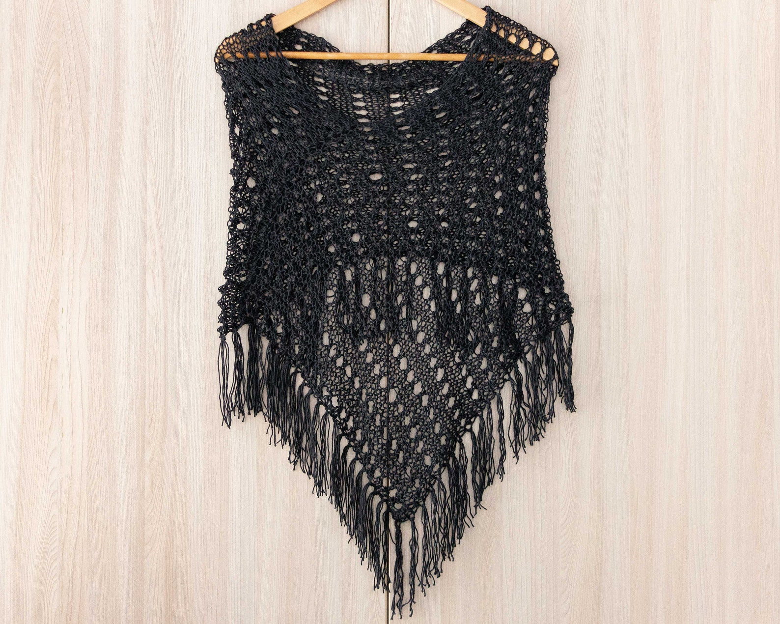 KNITTING PATTERN Summer Cotton Poncho Knit Beginner PDF Tutorial Shrug ...
