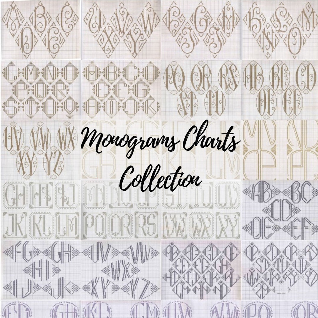 PDF Set of Monograms Charts, 55 Pages, Calligraphy Calligraphic ...