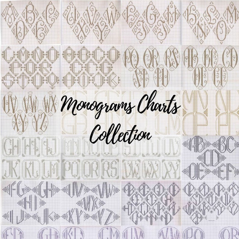 PDF Set of Monograms Charts, 55 Pages, Calligraphy Calligraphic ...