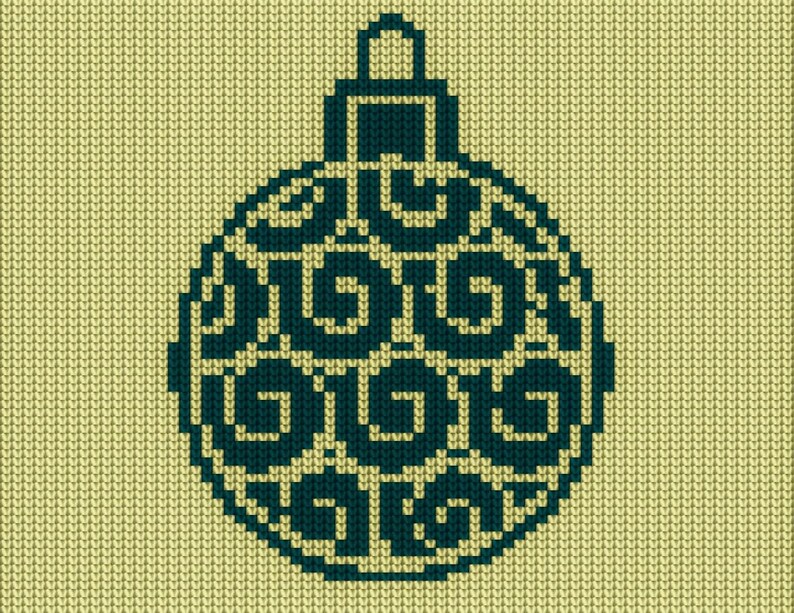 Christmas Ball Motif Intarsia Chart 40 Stitches X 59 Rows for Knitting ...