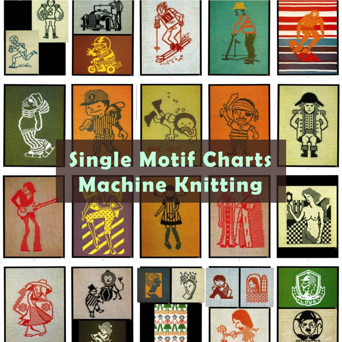 Machine Knitting Charts Single Motif Schemes for Electronic Silver Reed ...