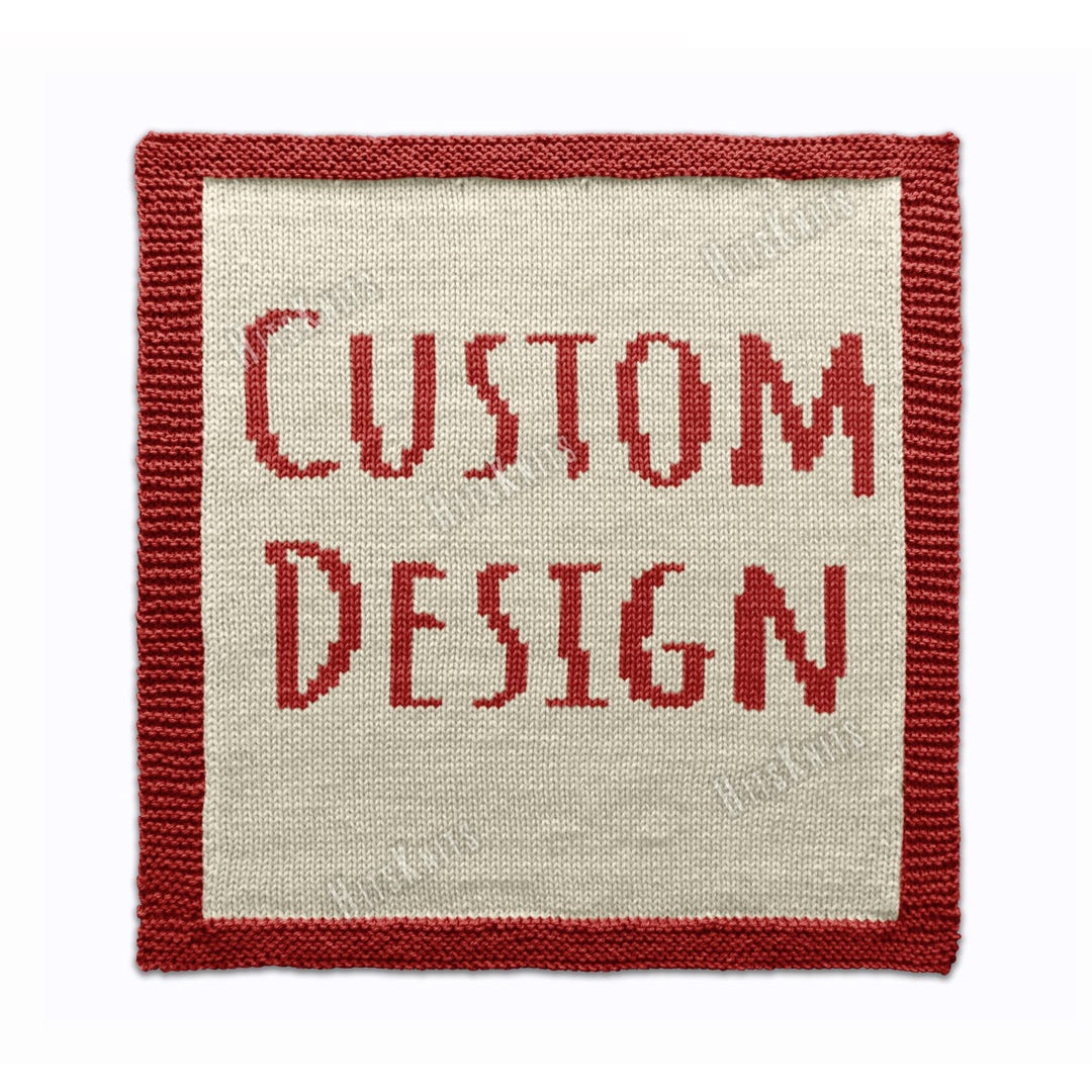 Custom Blanket Pattern - Intarsia Personalized Knit Blanket - Sport, DK ...