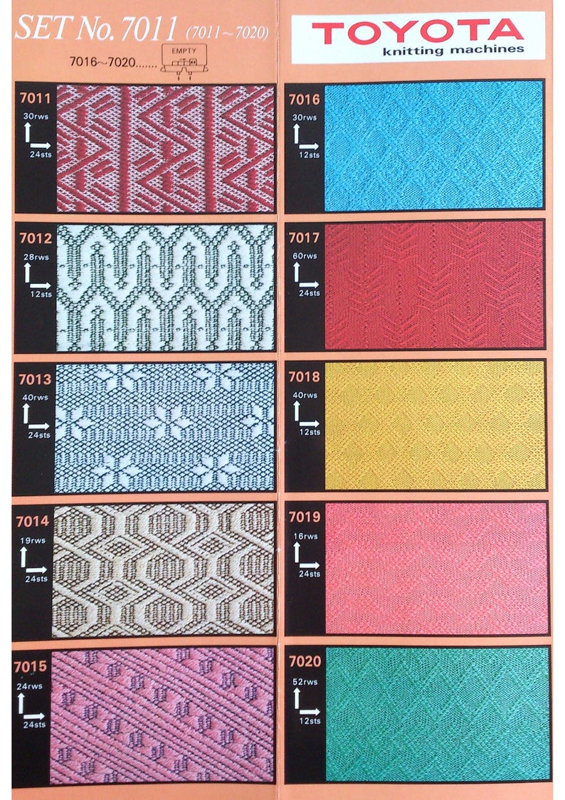 PDF Set of 120 Punch Cards Fair Isle Tuck Lace Weaving Slip Knitting ...