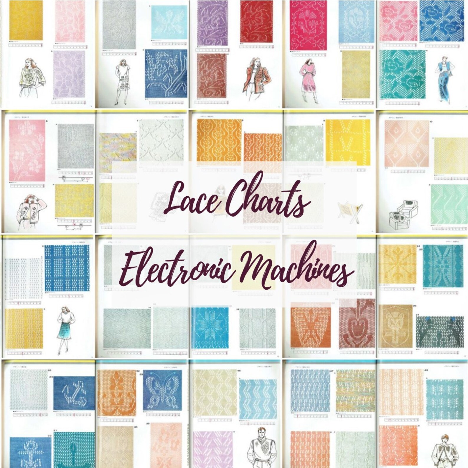 Lace Charts for Electronic Knitting Machines 60 Stitches/150 Rows ...