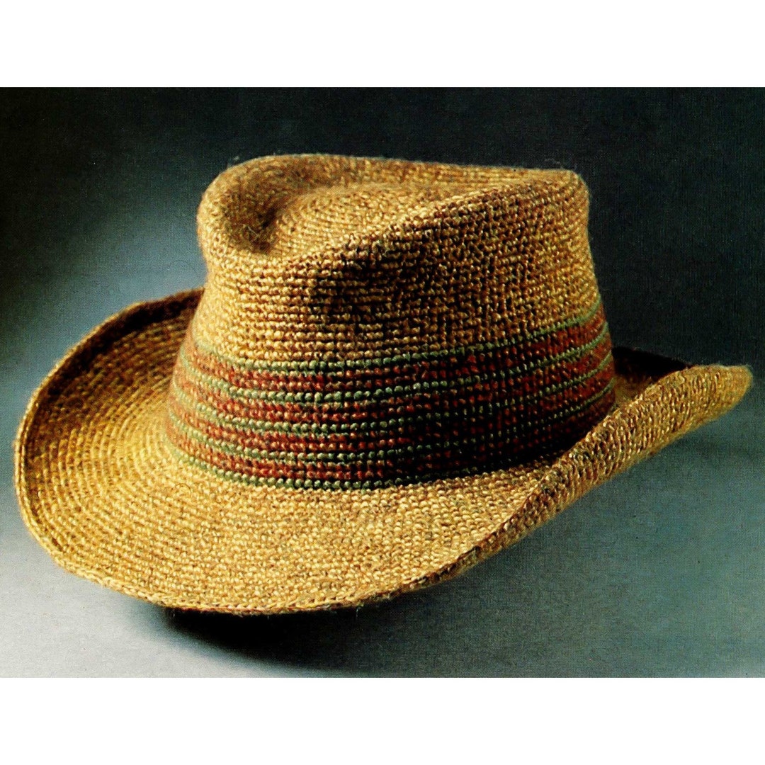 Easy Crochet Pattern Cowboy Hat Vintage 70s PDF Tutorial Digital ...