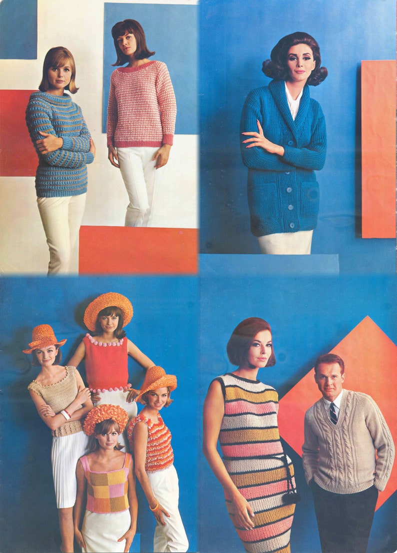 Knit and Crochet PDF Patterns Retro 60s Collection Mens Boat Neck ...