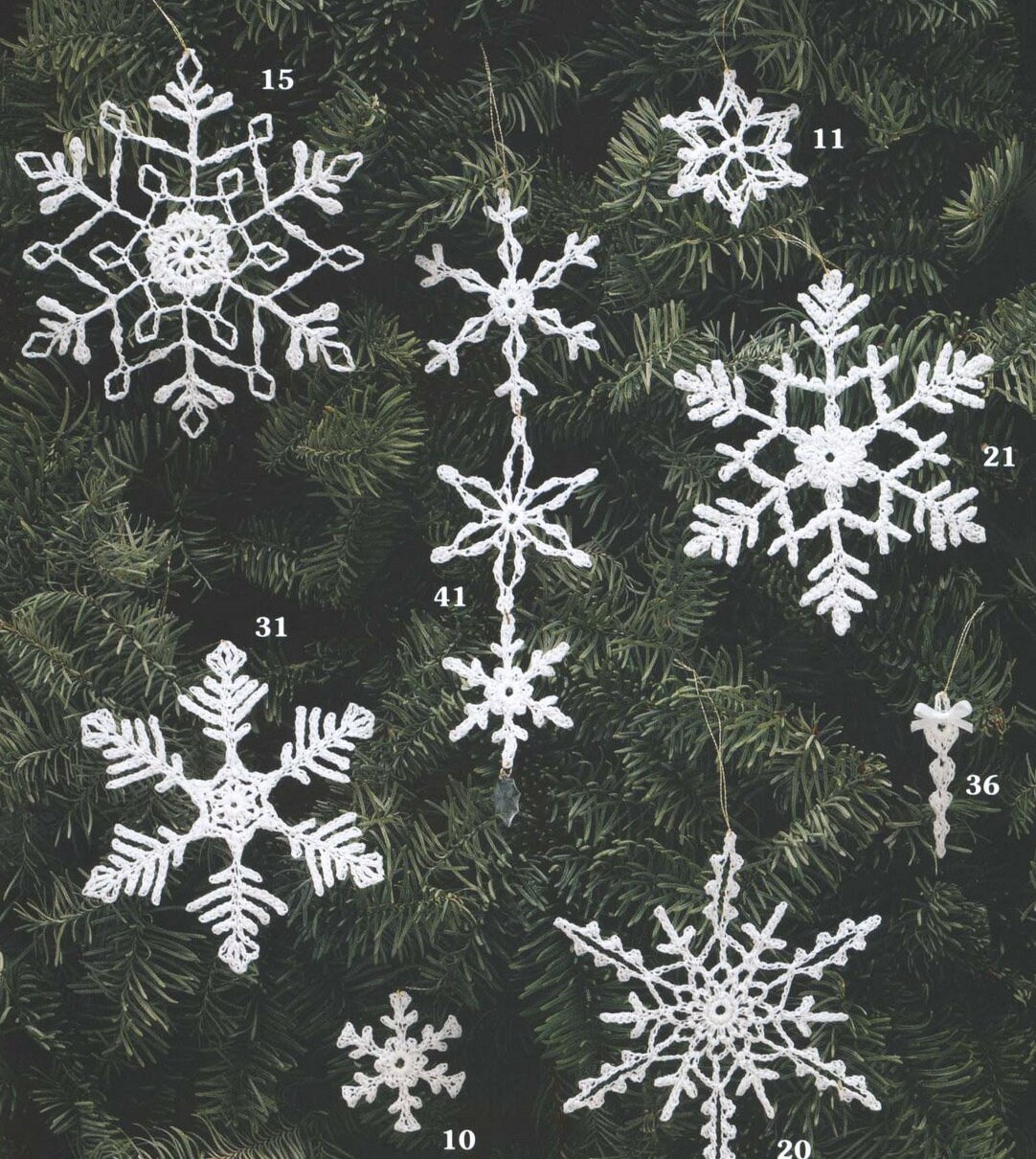 54 Crochet Patterns Snowflakes Christmas Ornaments Tree Toppers Trims ...