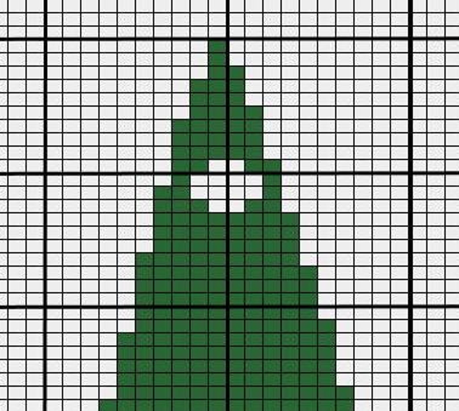 Christmas Tree Motif Intarsia Chart for Knitting, Crocheting, Cross ...