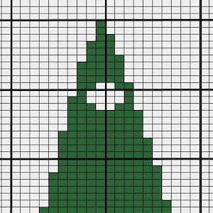 Christmas Tree Motif Intarsia Chart for Knitting, Crocheting, Cross ...