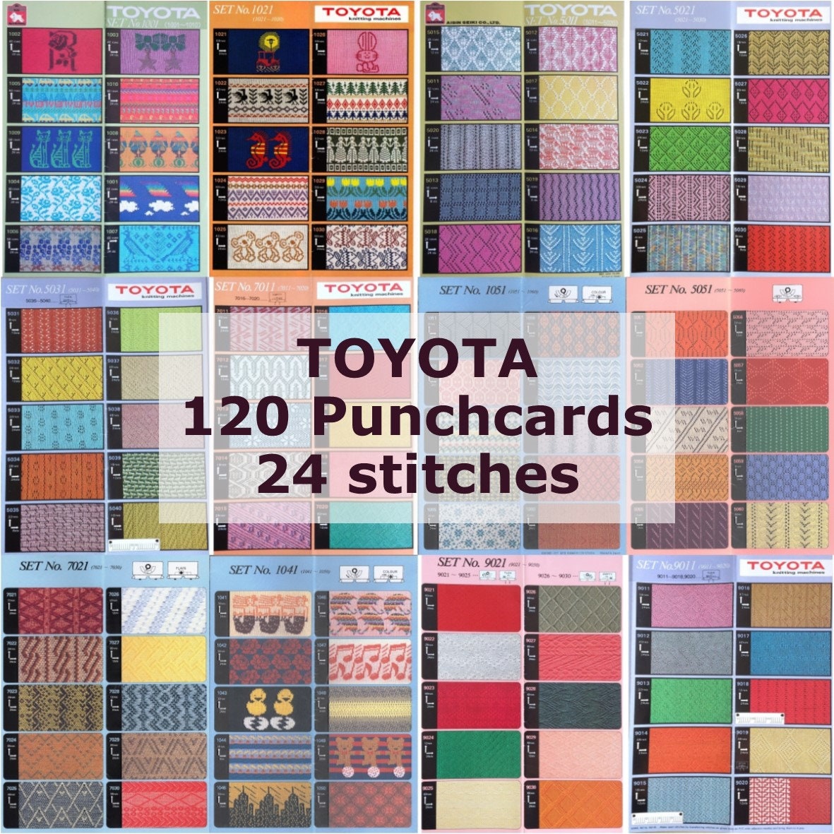 PDF Set of 120 Punch Cards Fair Isle Tuck Lace Weaving Slip Knitting ...