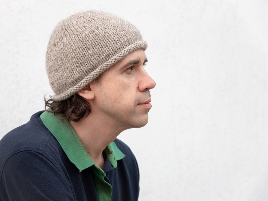 KNITTING PATTERN Rolled Brim Hat Pattern Merino Wool Hat Men Knit ...