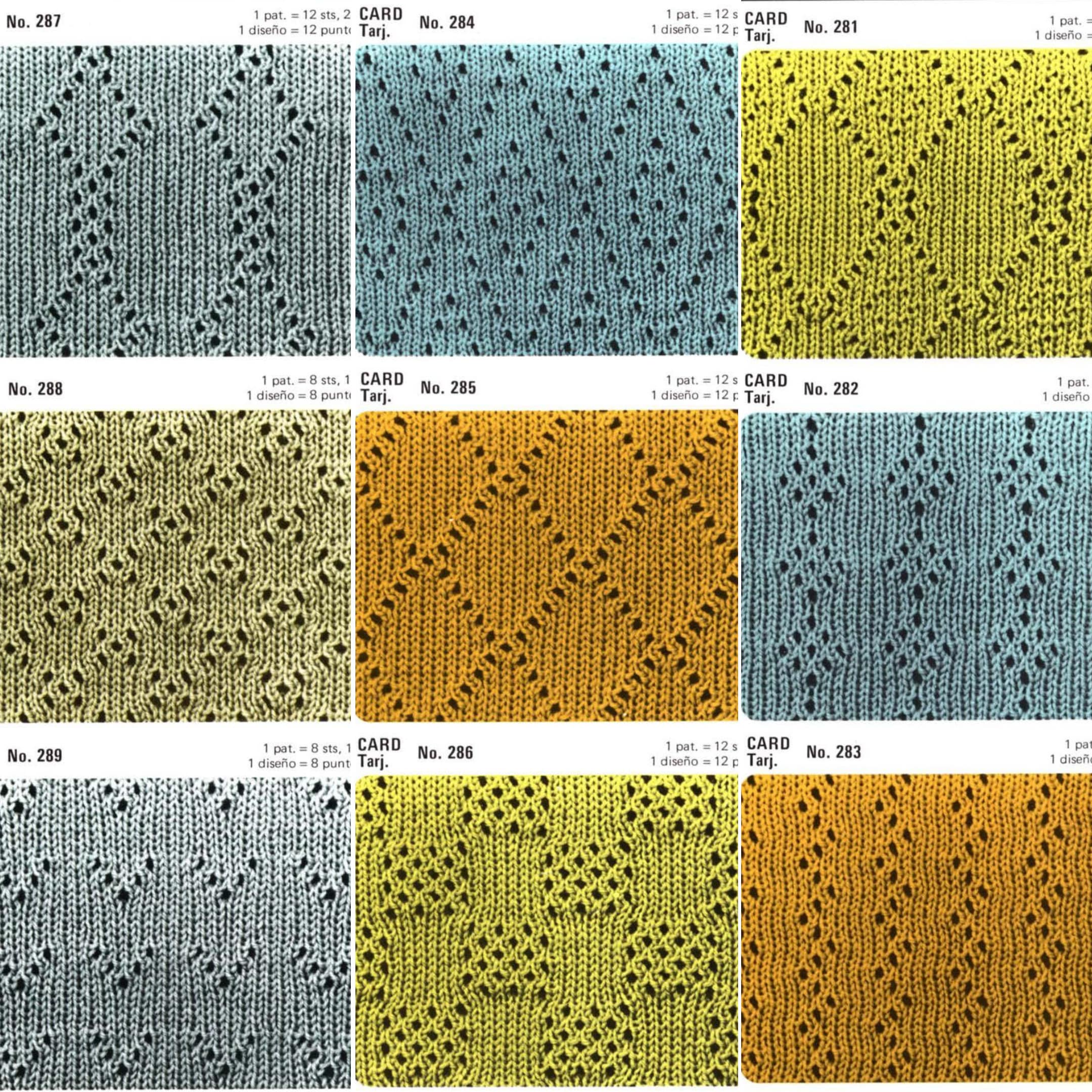 PDF Set of 10 Punch Cards for Punch-tuck Rib Pattern Knitting No 281 ...