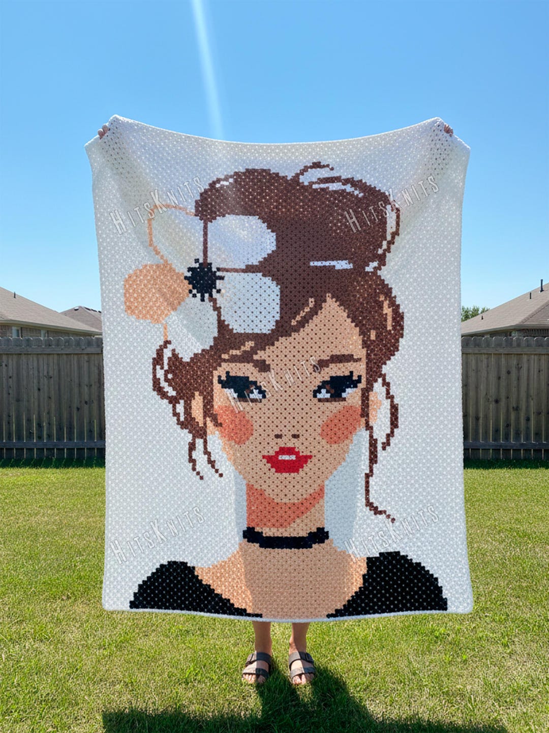 90 X 120 Blocks - C2C Crochet Pattern - 6 Colors Only - Girl With ...