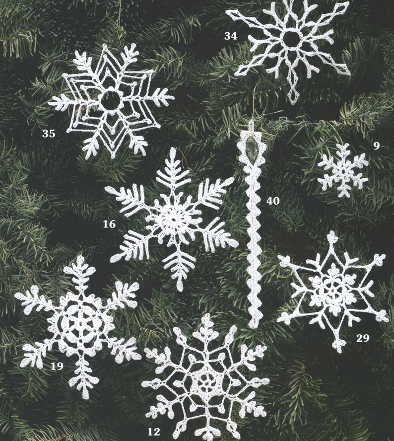 54 Crochet Patterns Snowflakes Christmas Ornaments Tree Toppers Trims ...