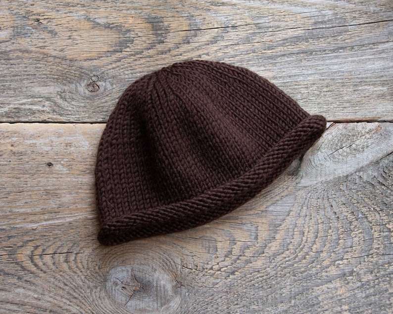 KNITTING PATTERN Men Wool Hat Short Merino Cap Knit Fisherman Hat Pdf ...