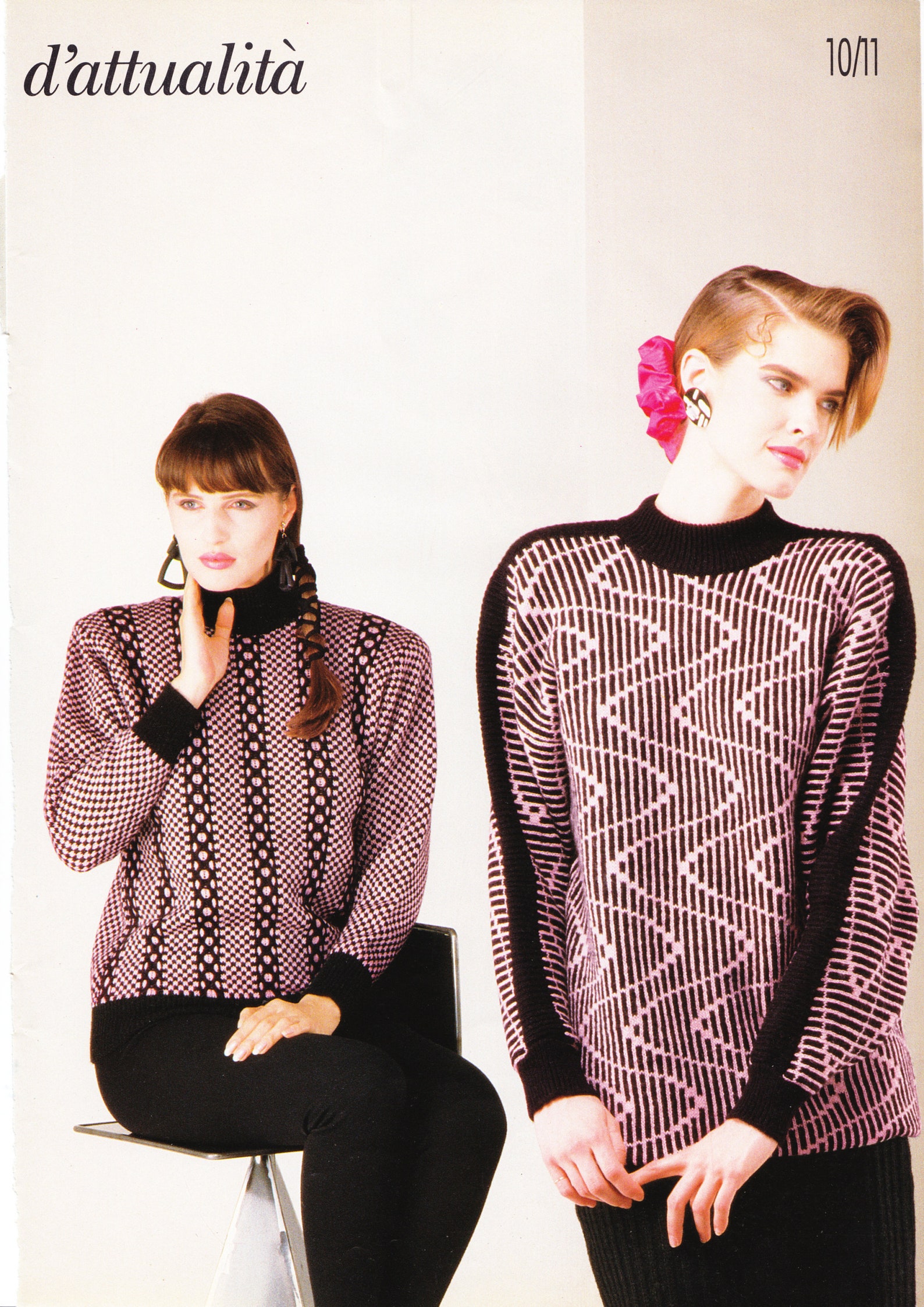 Vintage Italian Magazine 80s "modamaglia Oggi" Knit Patterns Defendi ...