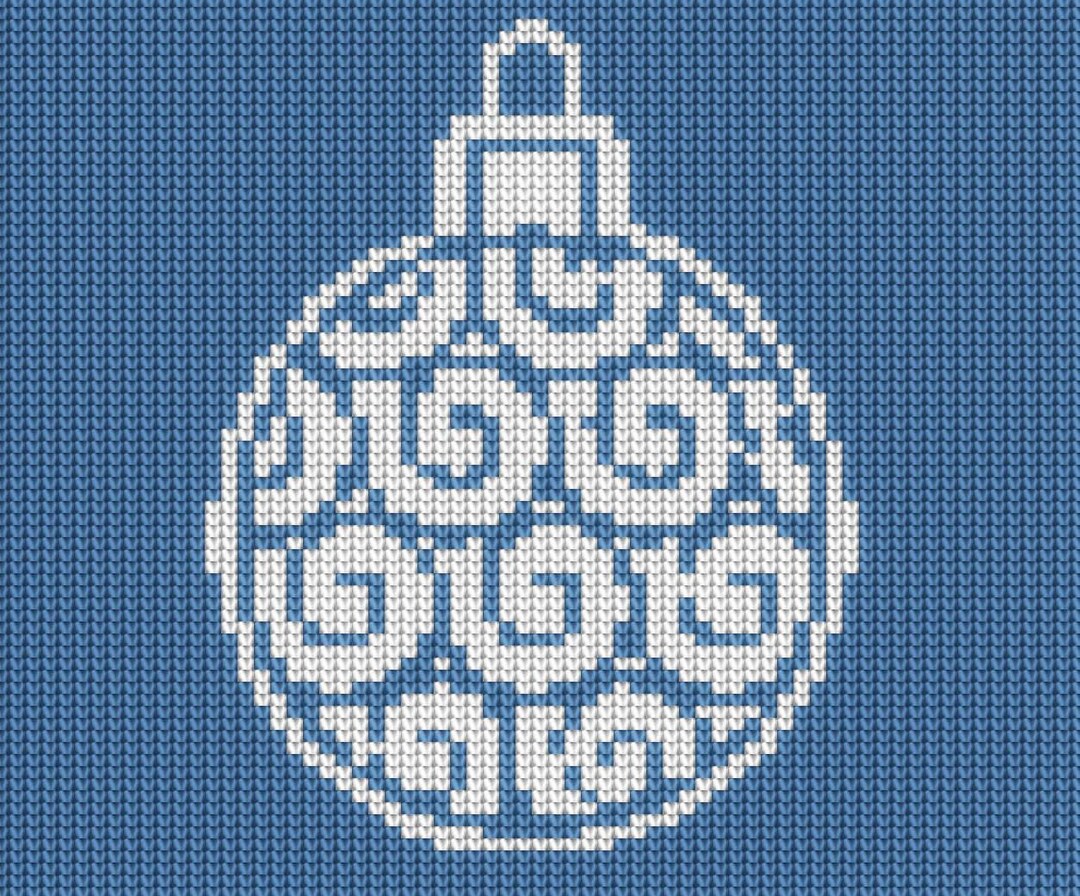 Christmas Ball Motif Intarsia Chart 40 Stitches X 59 Rows for Knitting ...
