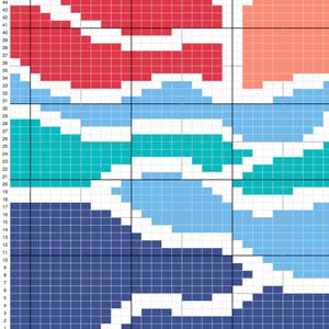 Retro Sunset Over Ocean Knitting Chart – PDF Pattern for Machine & Hand ...