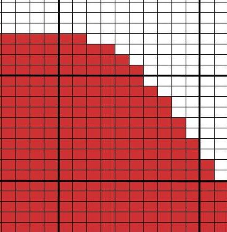 Santa Hat Motif Intarsia Chart for Knitting, Crocheting, Cross-stitch ...