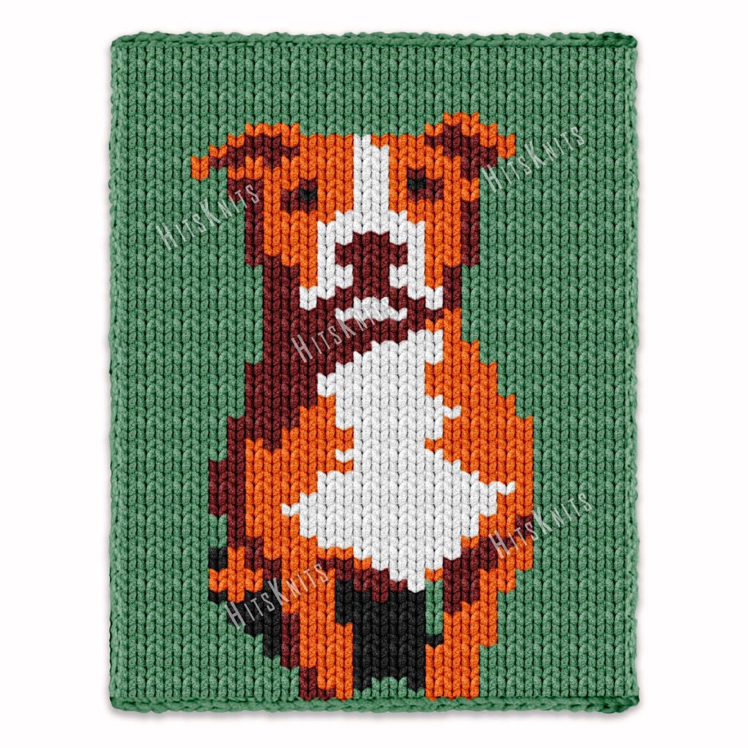 Pit Bull Chunky Blanket - Knitting Pattern PDF - Knit Blanket Intarsia ...