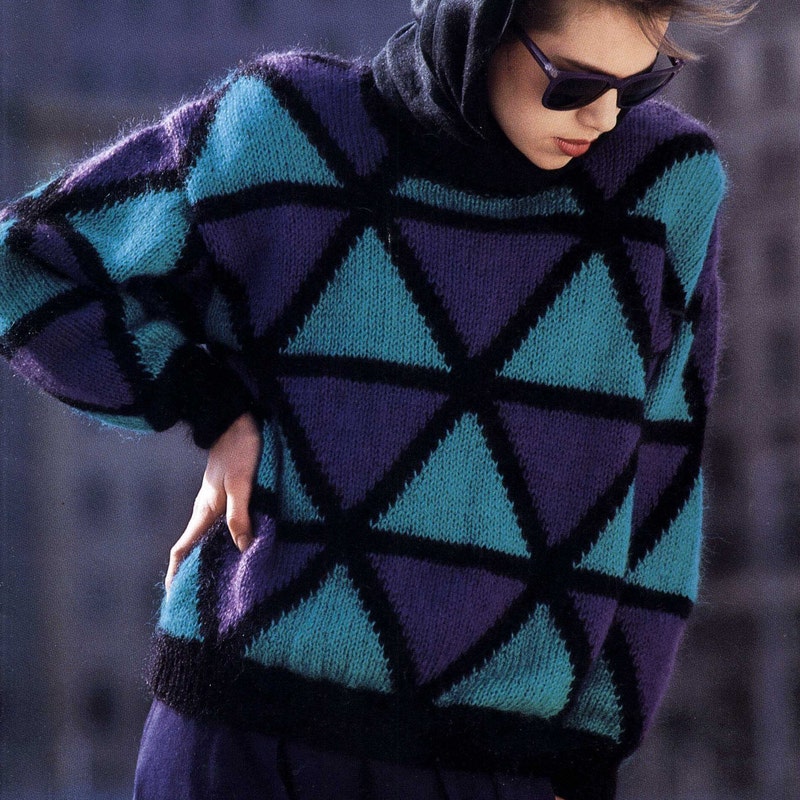 80s Triangle Sweater - Etsy