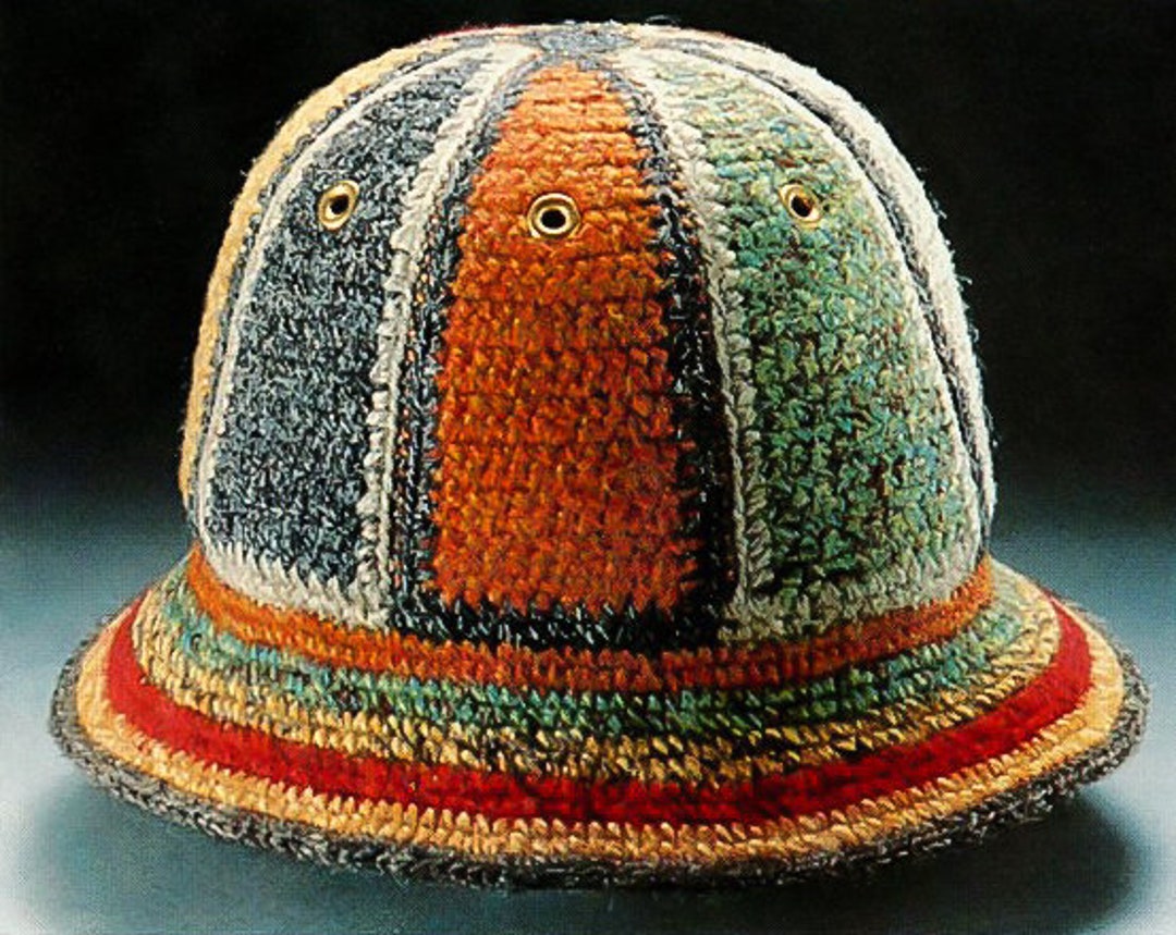 Crochet Pattern Round Crown Cloche Hat Bowler Scull Brim Cap Bucket Hat ...
