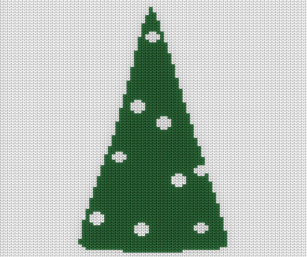 Christmas Tree Motif Intarsia Chart for Knitting, Crocheting, Cross ...