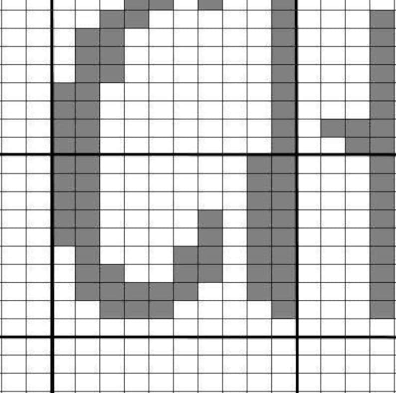 Merry Christmas Motif Intarsia Chart for Knitting, Crocheting, Cross ...