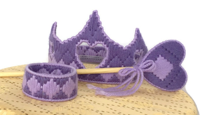 Plastic Canvas Pattern PDF Princess Crown Purple Dressup Kids Play ...