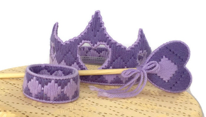 Plastic Canvas Pattern PDF Princess Crown Purple Dressup Kids Play ...