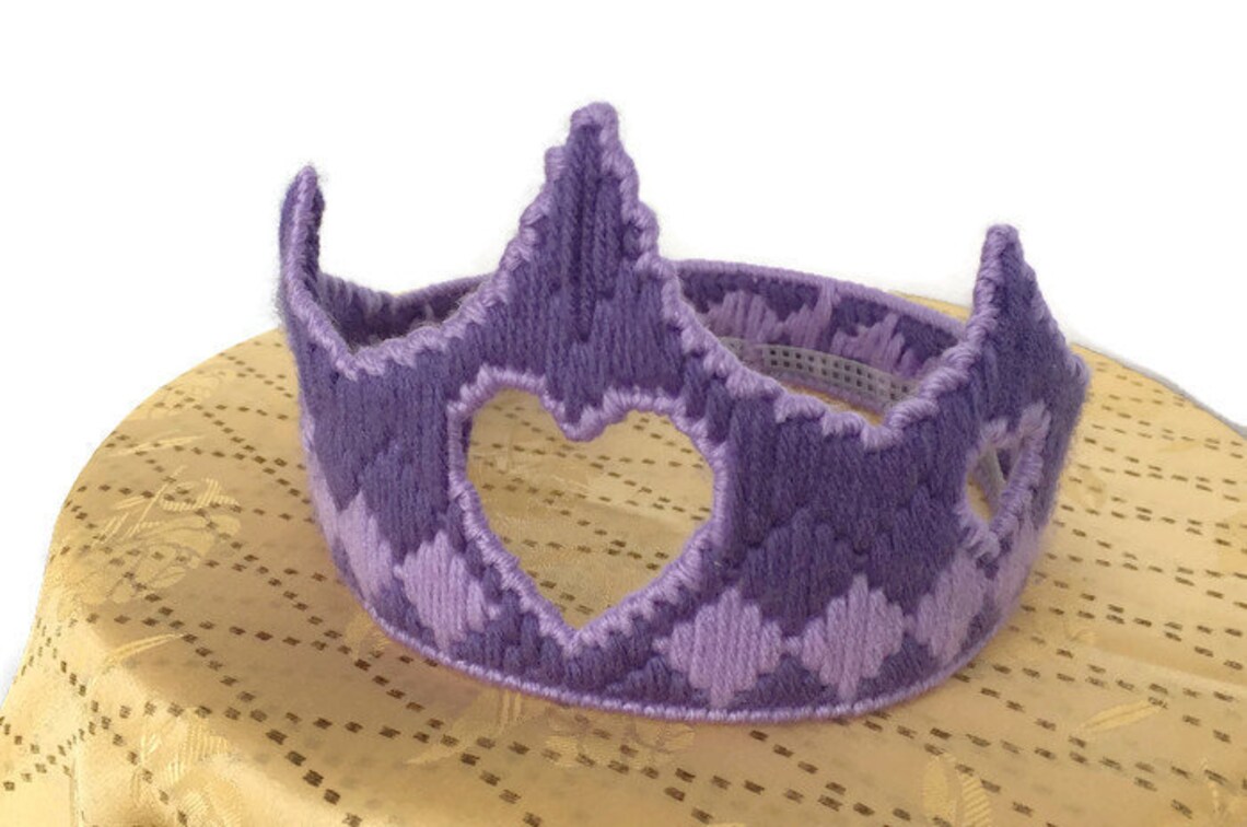 Plastic Canvas Pattern PDF Princess Crown Purple Dressup Kids Play ...