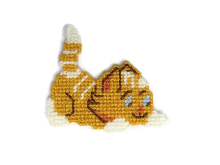Plastic Canvas E-pattern PDF Orange Pouncing Cat Kitty Instant Download ...