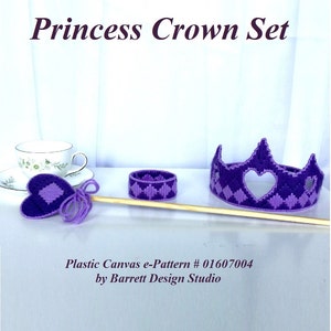 Plastic Canvas Pattern PDF Princess Crown Purple Dressup Kids Play ...