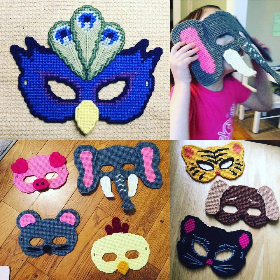 Plastic Canvas Pattern Dress up Masks for Kid Halloween Costume ...