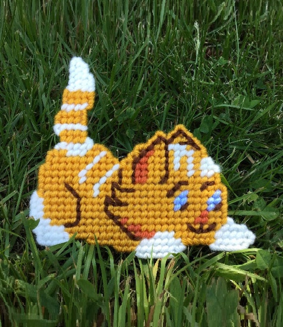 Plastic Canvas E-pattern PDF Orange Pouncing Cat Kitty Instant | Etsy