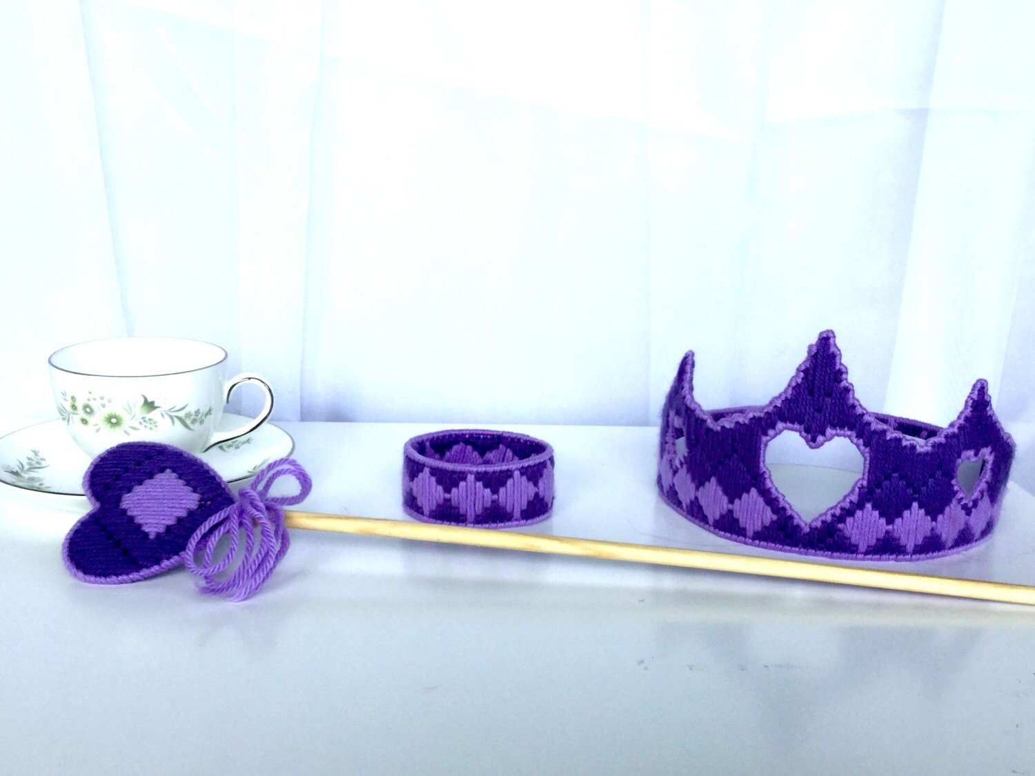 Plastic Canvas Pattern PDF Princess Crown Purple Dressup Kids Play ...